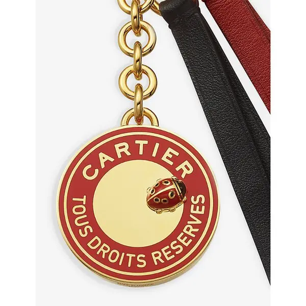 Cartier Diabolo De Logo-Embossed Gold-Toned Metal And Leather Bag
